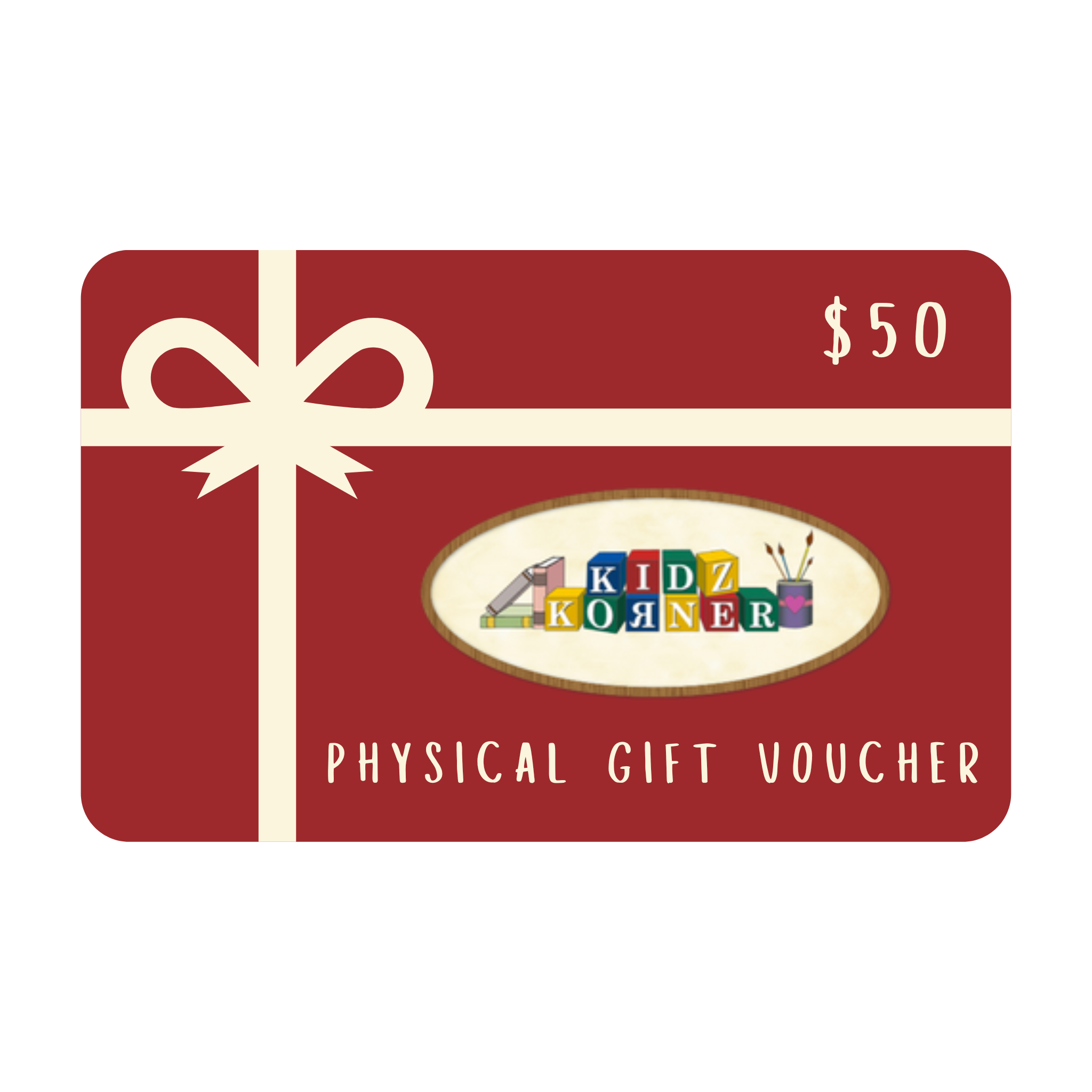 Physical Gift Voucher $50 – Kidz Korner Home Learning Resources